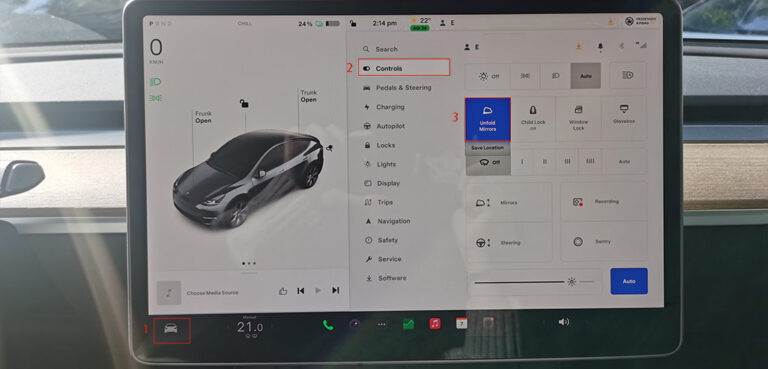 How To Adjust Tesla Mirrors (3,Y,S and X)